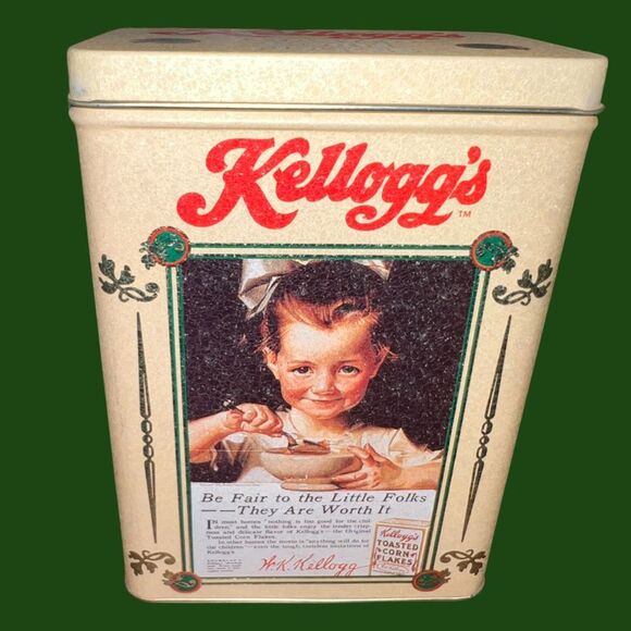 KELLOGG’S | Kitchen | Tan 987 Vintage Kelloggs Corn Flakes Cereal Tin ...
